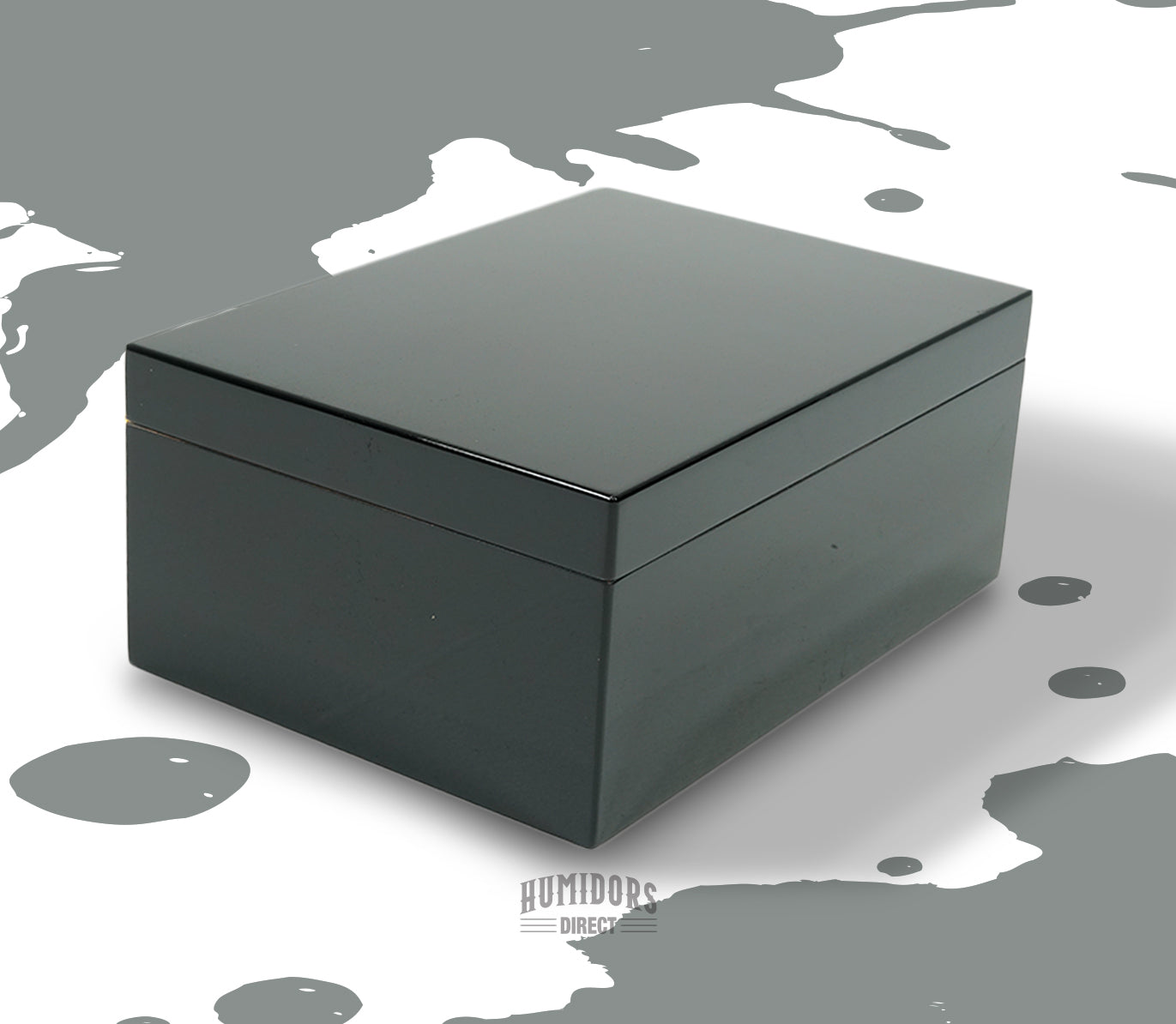 Midnight Black Humidor 50 Count | Desktop Humidor | HumidorsDirect.com